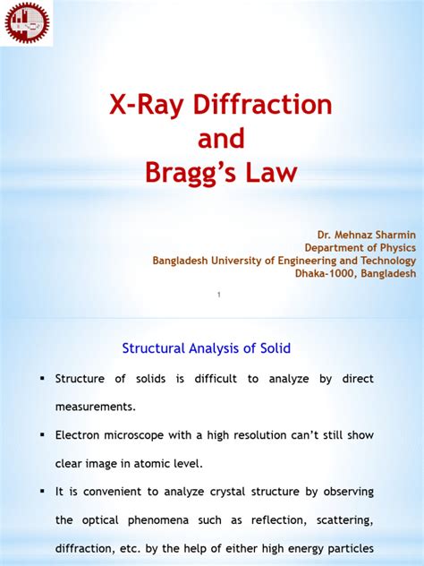 Som Lecture 8 Pdf X Ray Crystallography X Ray