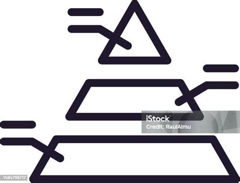 피라미드 벡터 선 아이콘입니다 웹 사이트 디자인 온라인 상점 회사 책 광고를위한 프리미엄 품질의 로고 흰색 배경에 격리된 검은색 윤곽선 그림 0명에 대한 스톡 벡터 아트 및