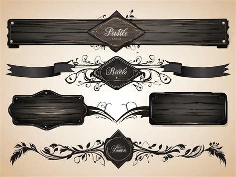 Premium Photo Rustic Banner Vector Collection Vintage Panel Vector