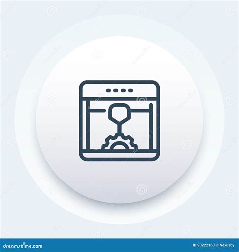 Additive Manufacturing Linear Icons Set D Printing Layering Polymerization Filament Resin