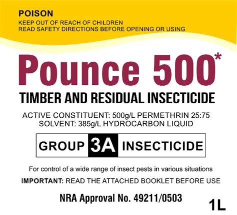 Pounce 500 Ec Permethrin Timber And Residual Insecticide 1 Liter
