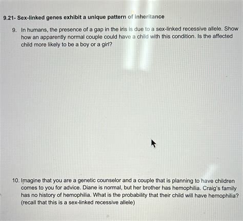 Solved Sex Linked Genes Exhibit A Unique Pattern Of Chegg Com