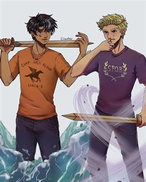 Jason Grace Y Percy Jackson Art By Genecianter Dibujos Percy Jackson