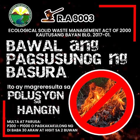 Bawal Ang Pagsusunog Ng Basura