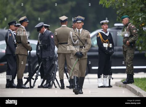 Members Of The Polish Armed Forces Assemble Prior To The Arrive Of The