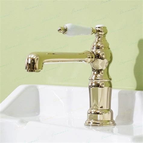 감성을더하다 인테리어 수전 장식품 홈웨어 생활용품 On Instagram 북유럽 레트로 Patterson 골드 화이트 핸들 수입 원홀 세면대 수전 욕실 인테리어