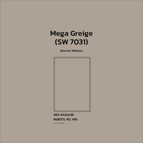 Sherwin Williams Mega Greige Sw 7031 Paint Color Codes Matching