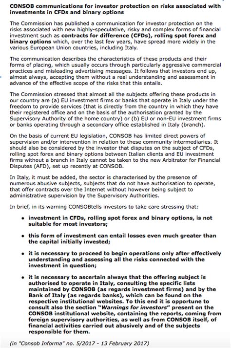 意大利最新示警二元期权、外汇和cfds交易高风险 知乎