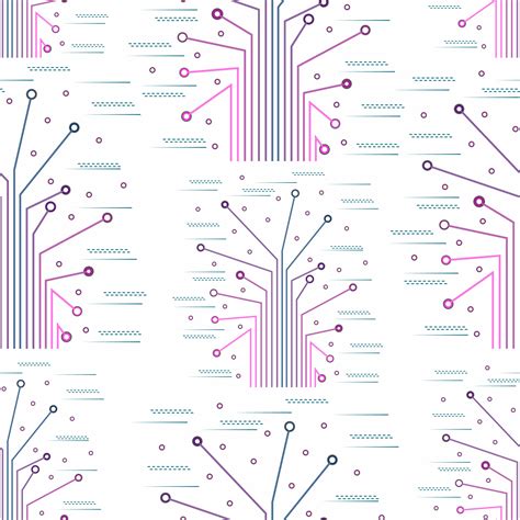 Seamless Lines Pattern Isolated Digital Technology Vector On White Background 21042641 Vector