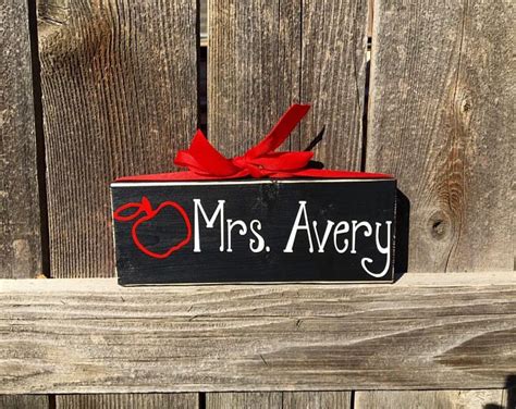 Personalized Teacher Wood Block Teacher Appreciation Teacher Name