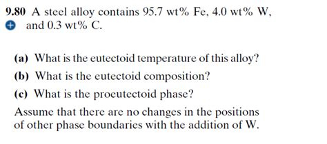 Solved A Steel Alloy Contains Wt Fe Wt W Chegg