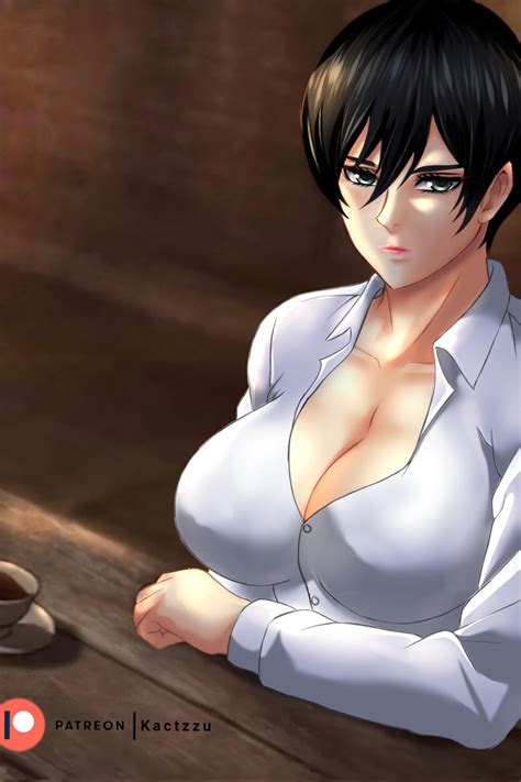 Rule 34 - 1girls asian asian female attack on titan big breasts breasts button down shirt ...