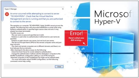 An Error Occurred While Attempting To Connect To The Server Check If The Virtual Machine