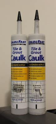 2 Pack ~ Color Fast Tile And Grout Caulk 10oz Non Sanded Platinum