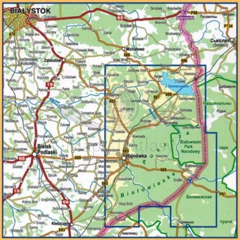 Puszcza BiaŁowieska Mapa SkŁadana Laminowana