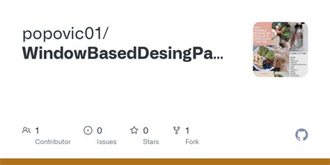 GitHub Popovic WindowBasedDesingPatternsApp