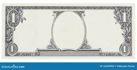 Blank One Dollar Bill Template