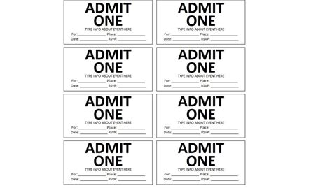Admit One Ticket Template