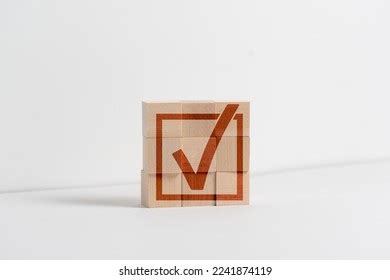 Checkbox On Wooden Cubes Symbol Agreement Stock Photo Shutterstock