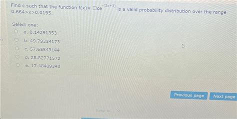 solved find c ﻿such that the function f x ce 2x 3 ﻿is a