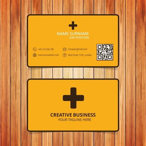 노란색과 검은 색 의료 명함 Eps Uidownload