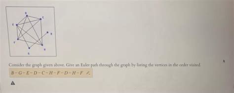 solved consider the graph given above give an euler path