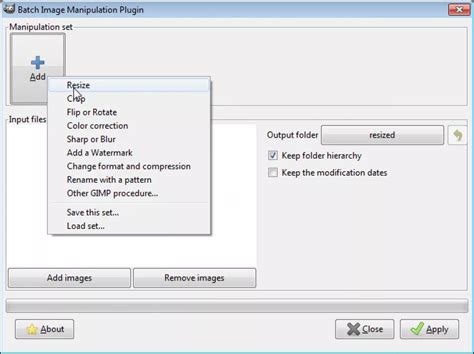 GIMP Batch Resize Multiple Images