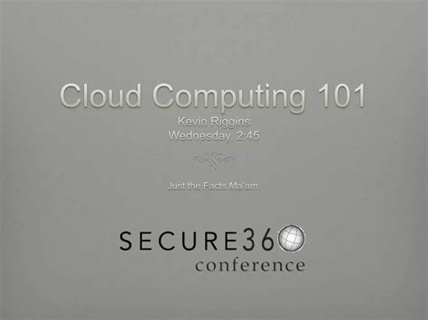 Cloud Computing 101 PPT