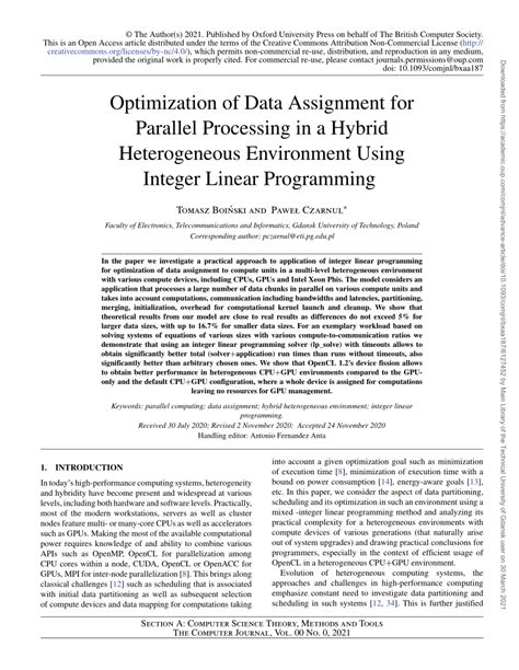 Pdf Optimization Of Data Assignment For Parallel Processing In A Hybrid Heterogeneous