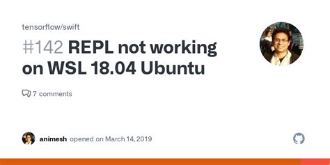 Repl Not Working On Wsl 1804 Ubuntu · Issue 142 · Tensorflowswift