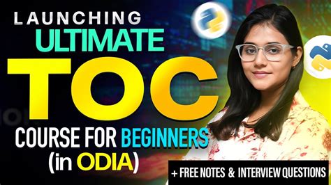 Launching The Ultimate Toc Course In Odia Free Notes Smaranika Youtube