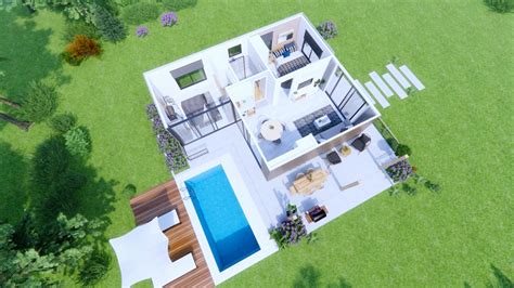 Indoor Pool House Design Floor Plan 800x767