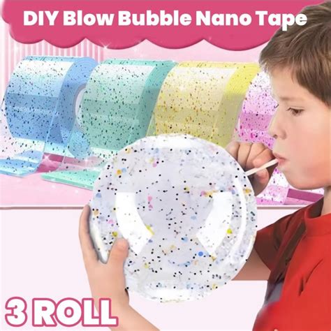 3roll 1roll Diy Blow Bubbles Nano Double Sided Tape Seamless Reduce
