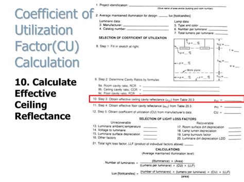 Coefficient Of Utilization Cu Pptx Interior Decorating Home And Garden