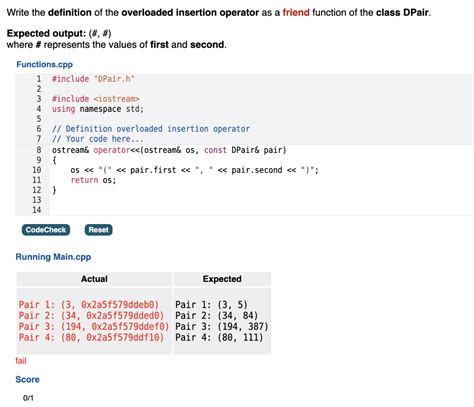 Solved Write The Definition Of The Overloaded Insertion