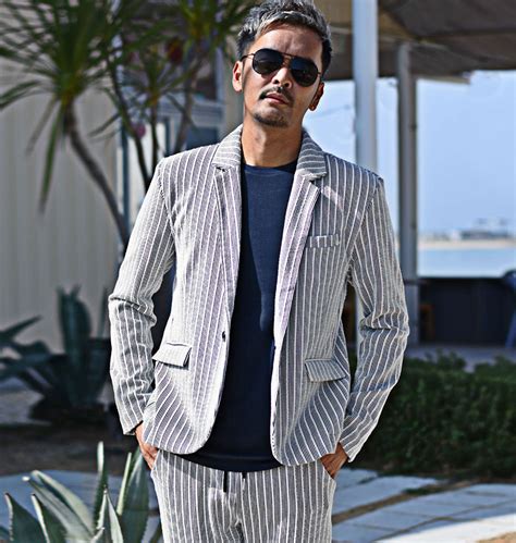 【楽天市場】セットアップ メンズ ストレッチ 秋 おしゃれスーツ ストライプ カジュアル スウェット 上下 ちょいワル ちょい悪 定番スーツ 春服 秋服 再販開始：メンズ通販burn Ones