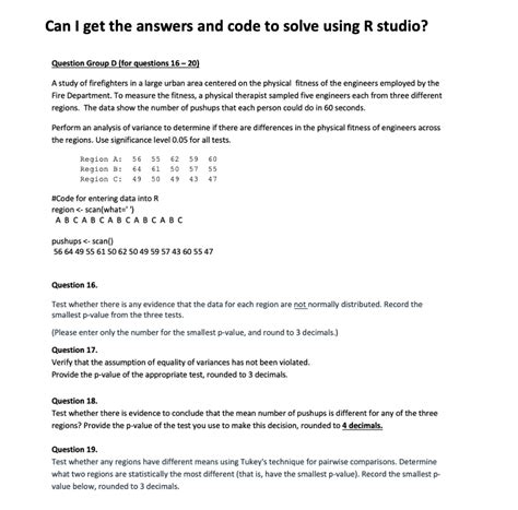Solved Can I Get The Answers And Code To Solve Using R Chegg