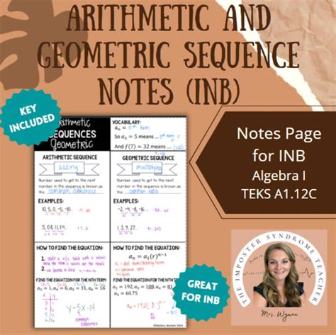 Arithmetic And Geometric Sequence Notes Inb By The Imposter Syndrome Teacher
