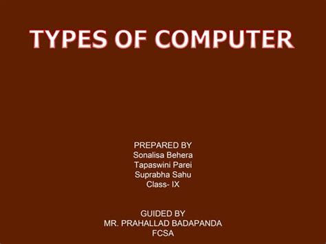 Types Of Computers Grade1 Pptx