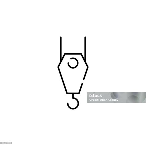 크레인 아이콘입니다 모바일 개념과 웹 응용 프로그램 그림에 대 한 건설의 요소입니다 웹 사이트 디자인 및 개발 앱 개발을 위한 얇은 라인 아이콘 강철에 대한 스톡 벡터 아트