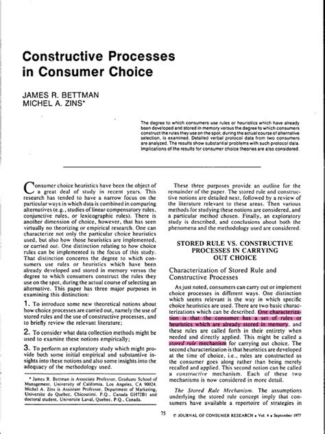 Constructive Processes In Consumer Choice Pdf