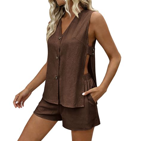 Amzcrzy Two Piece Sets For Women Solid Color Summer Casual Short Sets