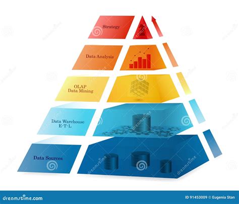 Business Intelligence Coloured Pyramid Concept Stock Vector Illustration Of Decision Flow