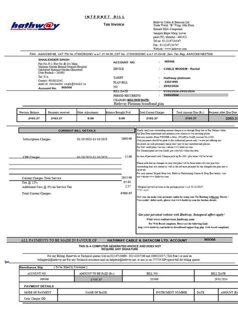 Internet Bill Format Pdf Pdf Payments Cheque