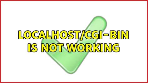 Ubuntu Localhostcgi Bin Is Not Working Youtube