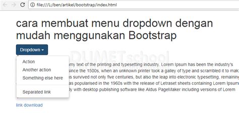 Cara Membuat Menu Dropdown Dengan Mudah Menggunakan Bootstrap