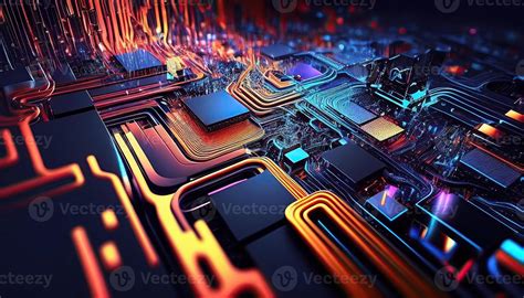 Abstract Technology Background Chip Circuit Cpu Motherboard Illustration Digital Backdrop