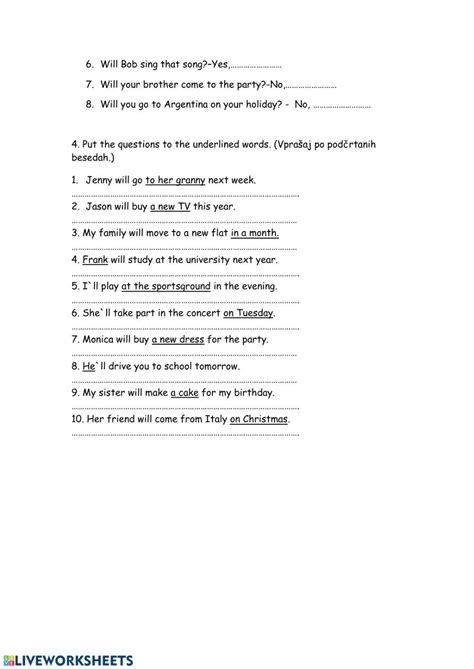 Will Future Interactive Worksheet Live Worksheets