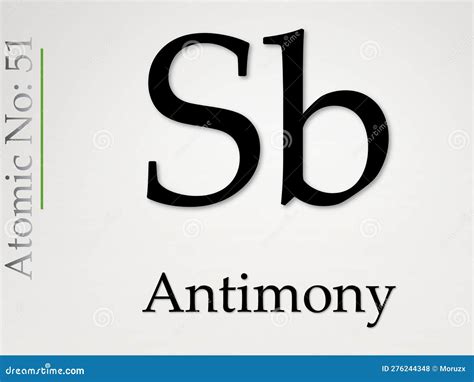 Antimony Chemical Element Symbol On Light Background Stock Illustration