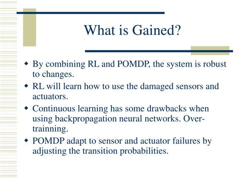 Ppt Integrating Pomdp And Rl For A Two Layer Simulated Robot